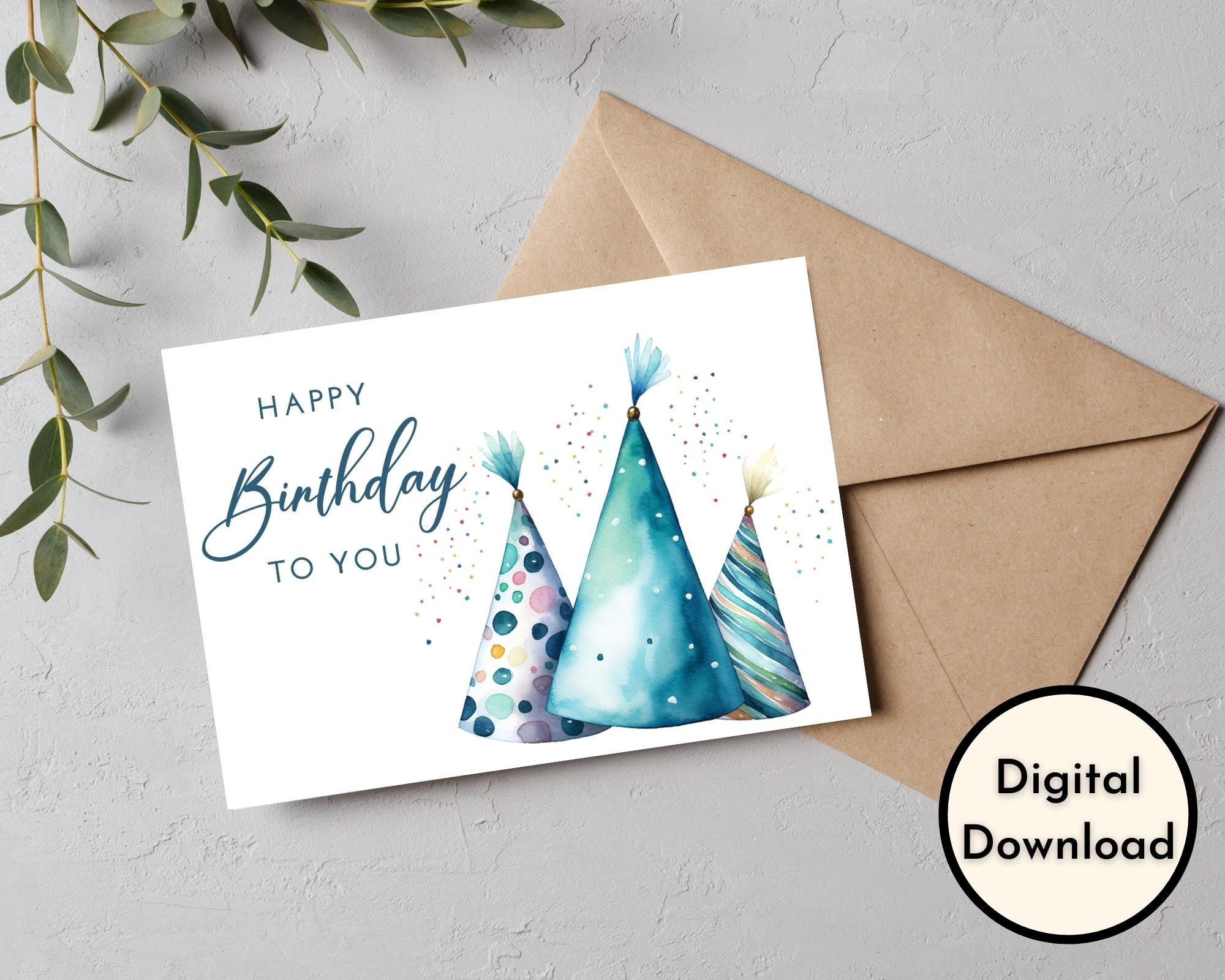 Happy Birthday Card DIGITAL Download Printable Birthday Card Featuring ...
