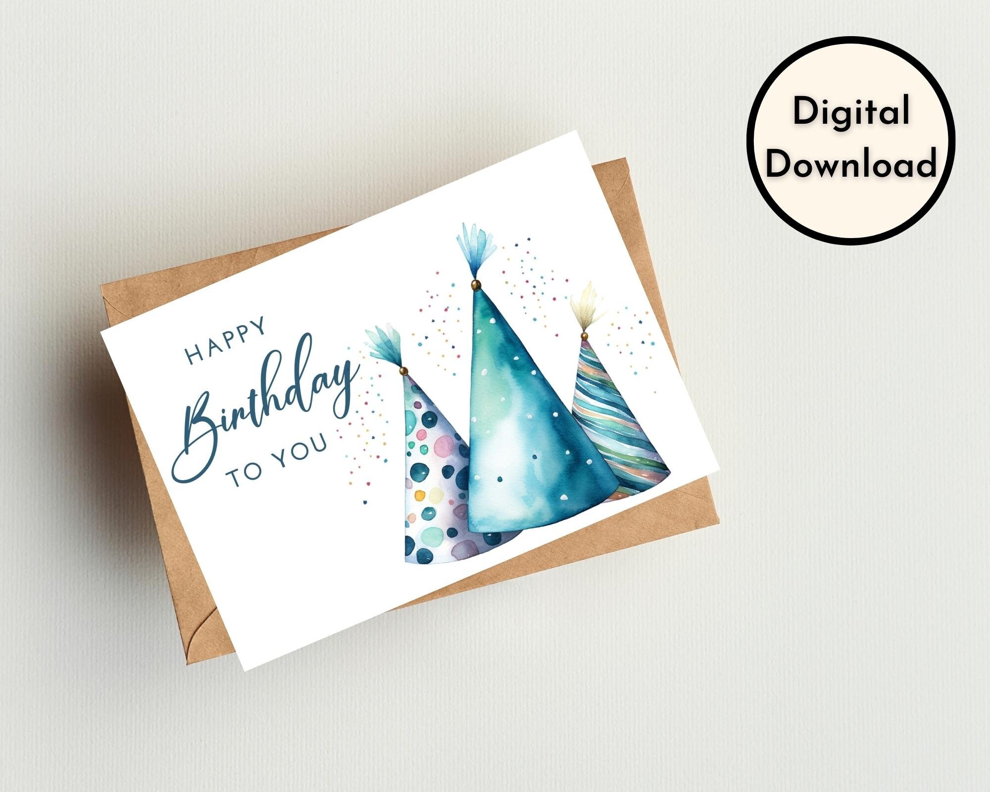 Happy Birthday Card DIGITAL Download Printable Birthday Card Featuring ...
