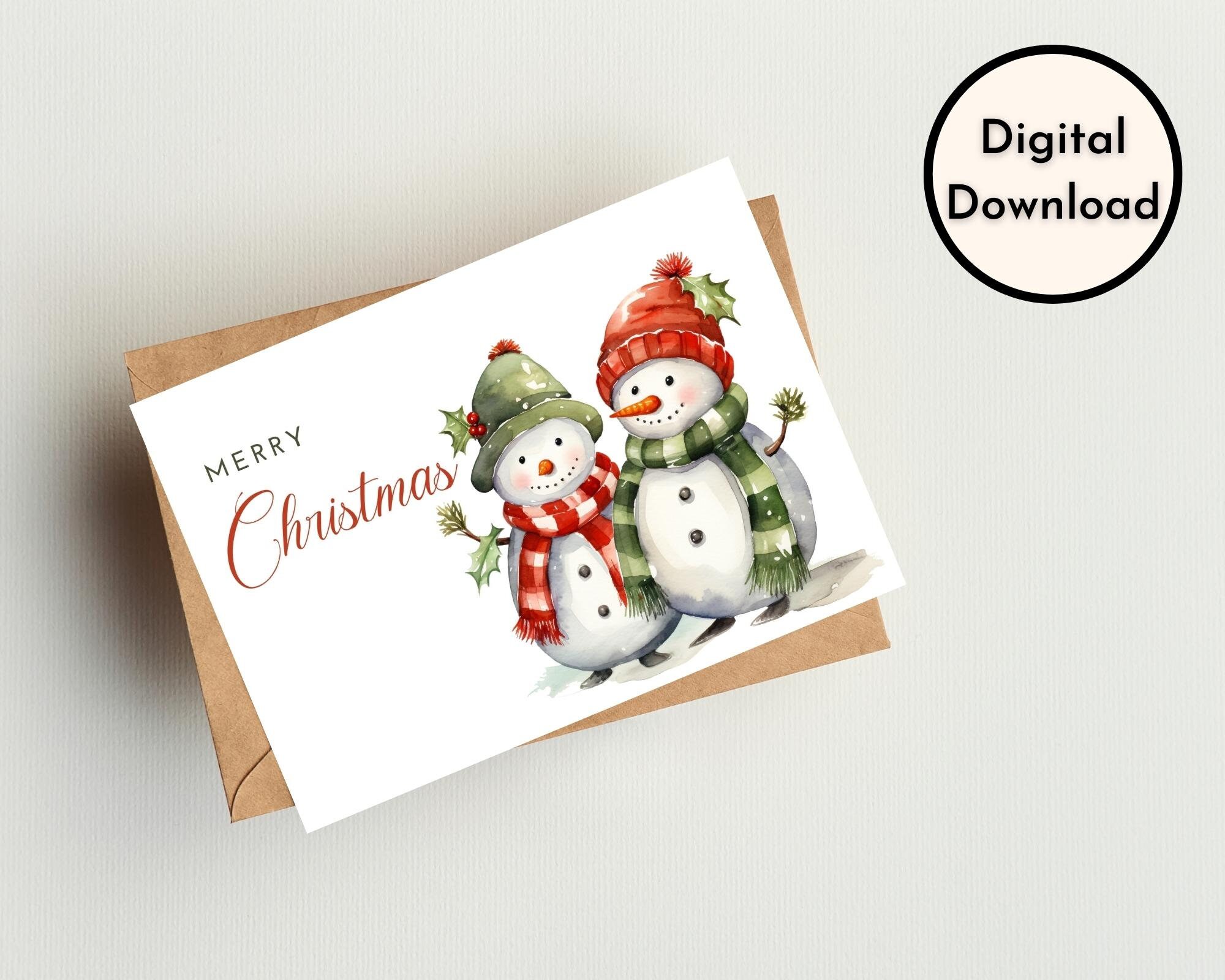 Merry Christmas Card DIGITAL Download Beautiful Printable Christmas ...