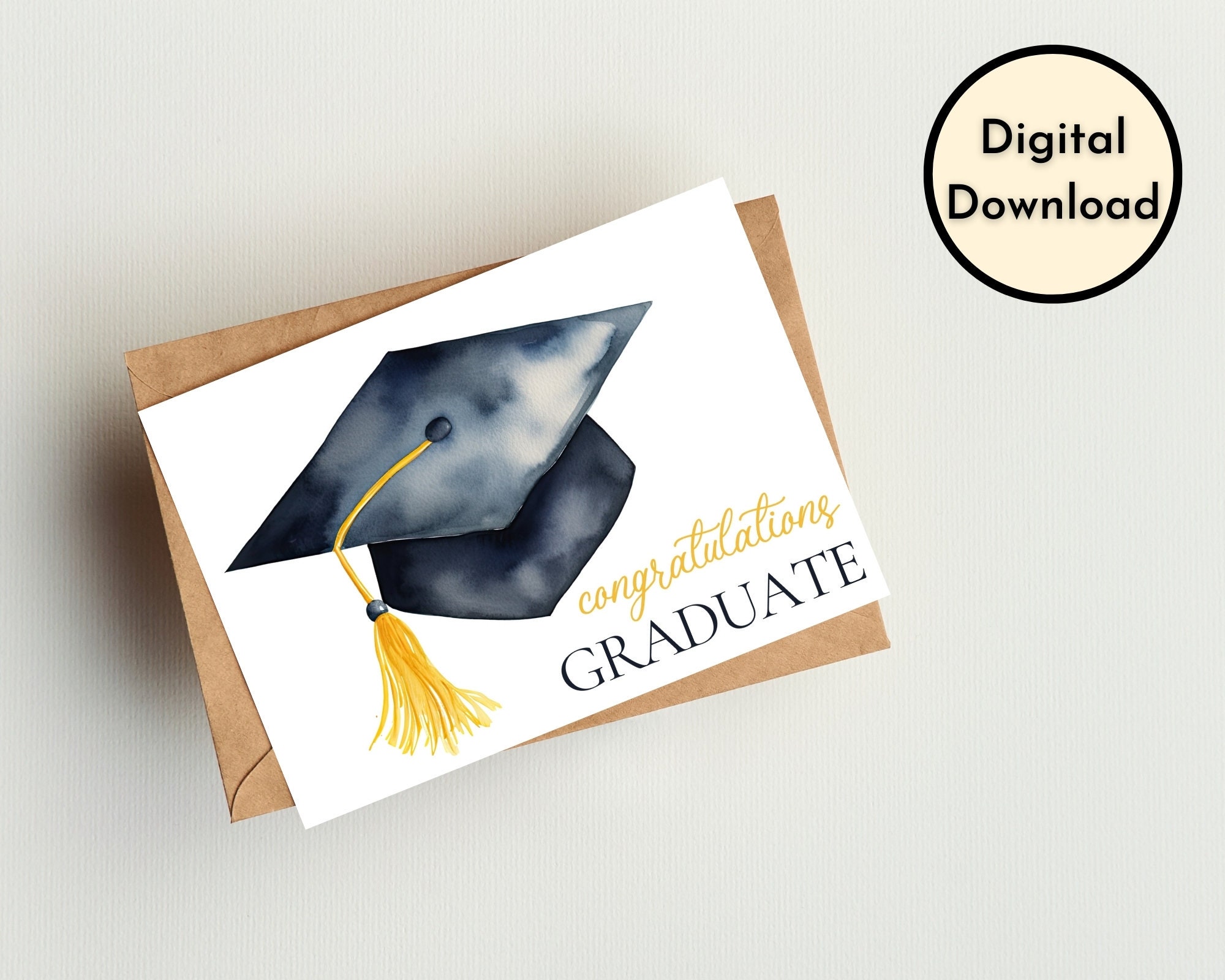 Congratulations Graduate Card With Graduation Cap DIGITAL Download ...
