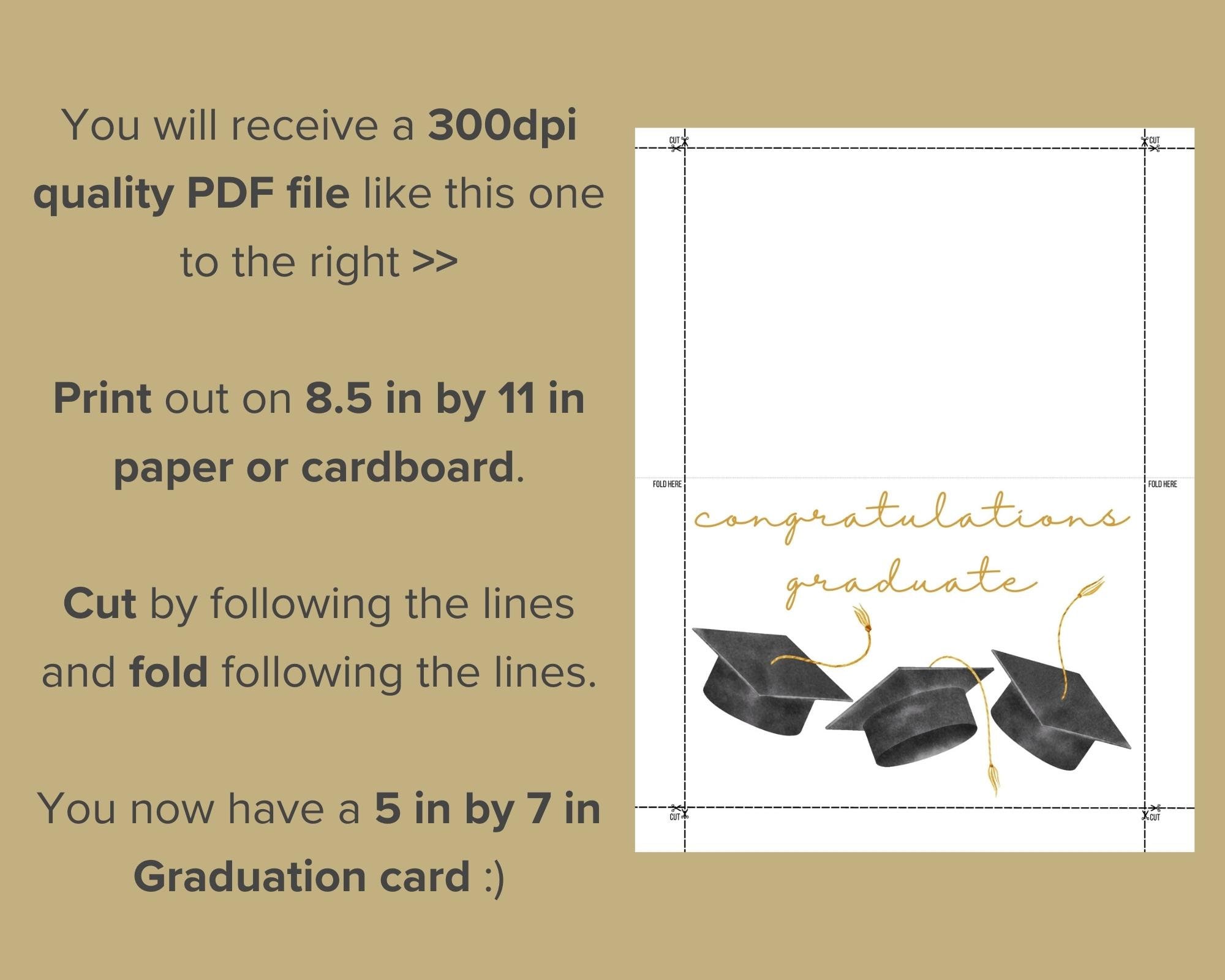 Congratulations Graduate - Card With Graduation Caps - DIGITAL Download ...