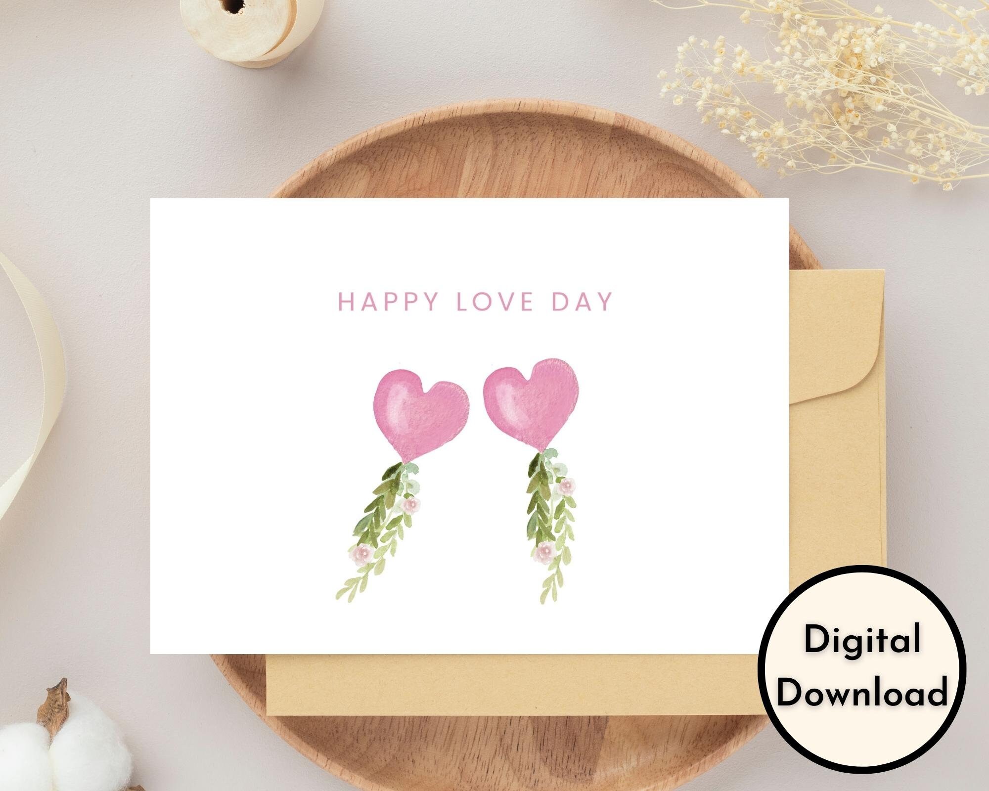 Happy Love Day Card DIGITAL Download Printable Wedding - Etsy