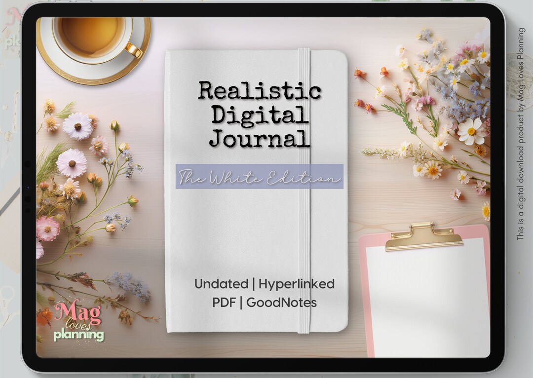 Digital Journal for iPad Realistic Digital Planner White Edition With ...