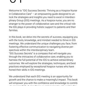 IDG Success Secrets: Thriving as a Hospice Nurse in Collaborative Care ...