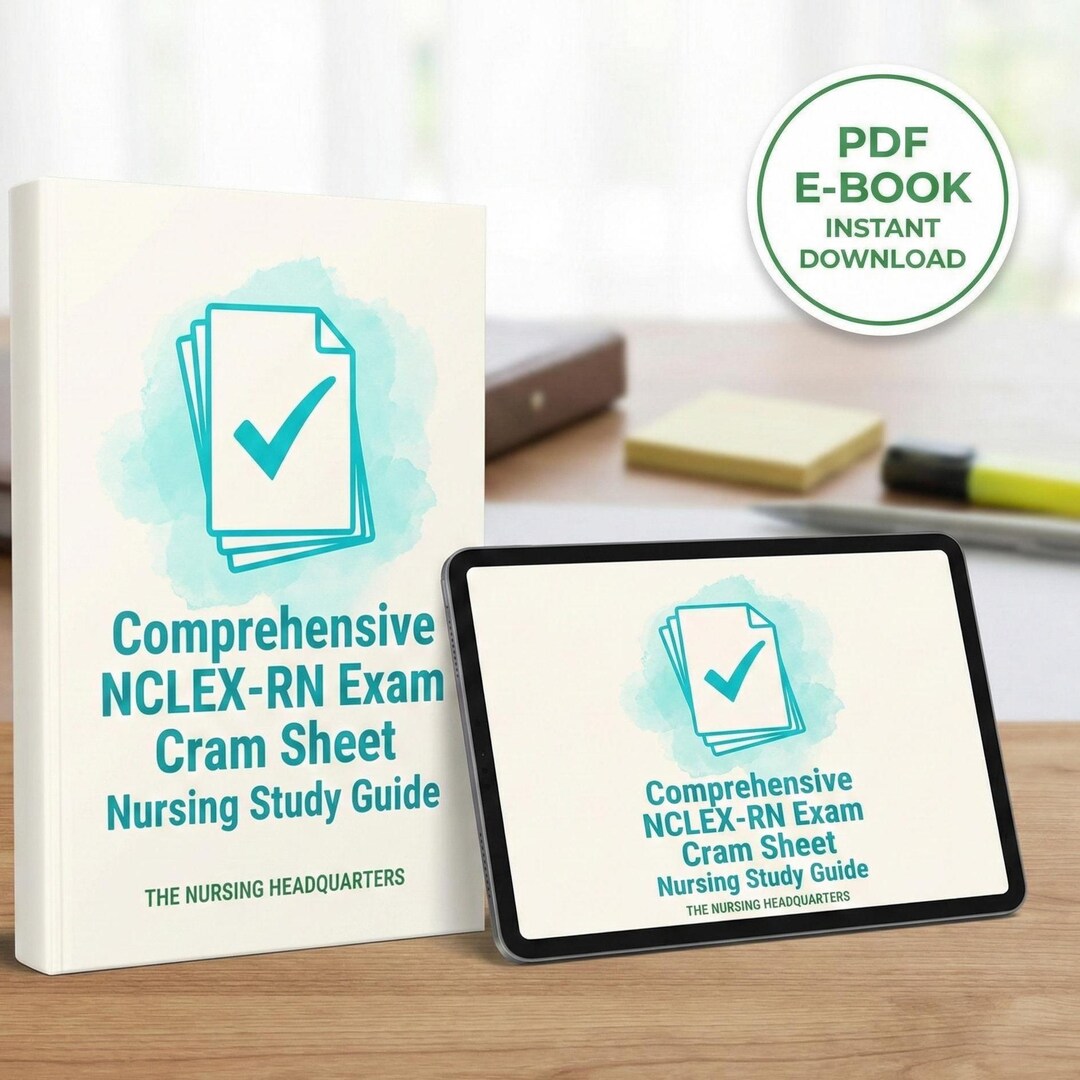 Comprehensive NCLEX-RN Exam Cram Sheet Nursing Study Guide - Etsy