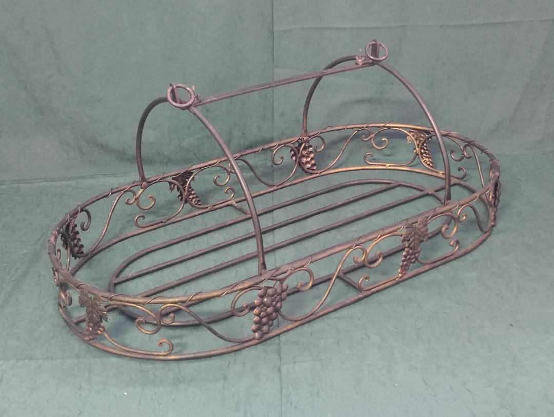 3ft Iron Oval Grapevine Distressed Bronze Finish Hanging Pot Rack - Etsy
