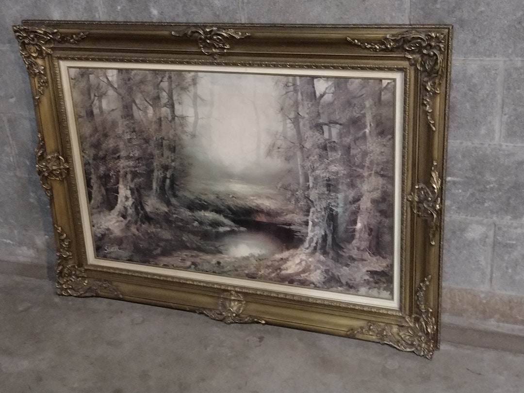 Slater Mountain Mist Black White Color Accents Art Print 4532 Gilt Gold ...