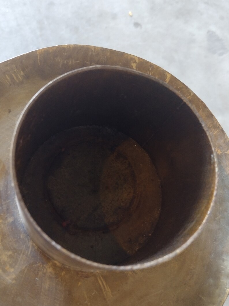 34" Brass Candlestick Pillar Candle Stand Scroll Legs Drip Pan Floor ...