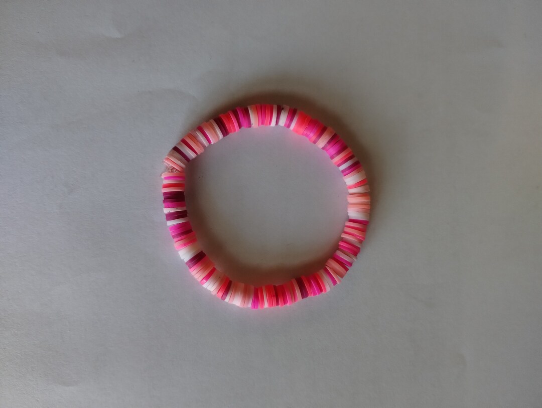 Pink Party Clay Bead Bracelet Made by Hand *LIMITED EDITION* - Etsy