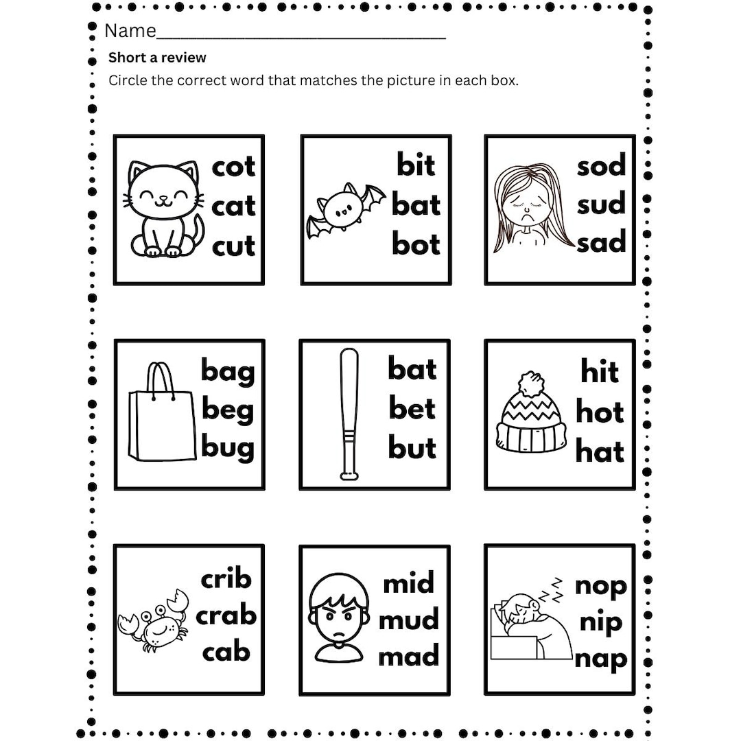 Phonics Review Package - CVC Short Vowel Words Review- NO PREP Needed ...