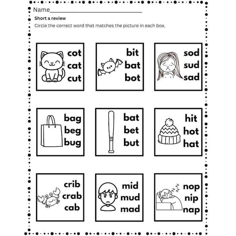 Phonics Review Package - CVC Short Vowel Words Review- NO PREP Needed ...