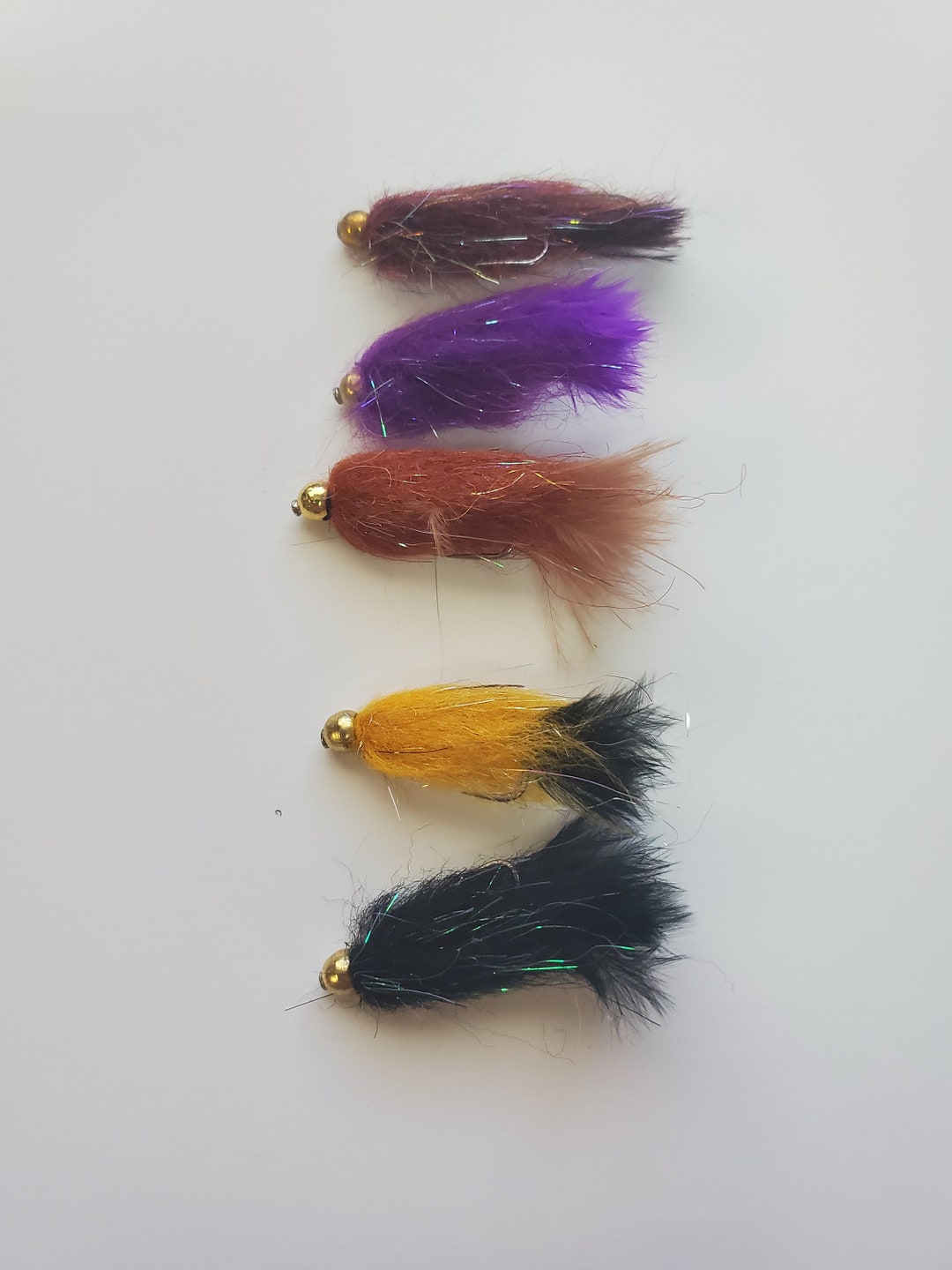 Tungsten Beadhead Balanced Leeches Size #10 in Various Colors. 4 Flies ...
