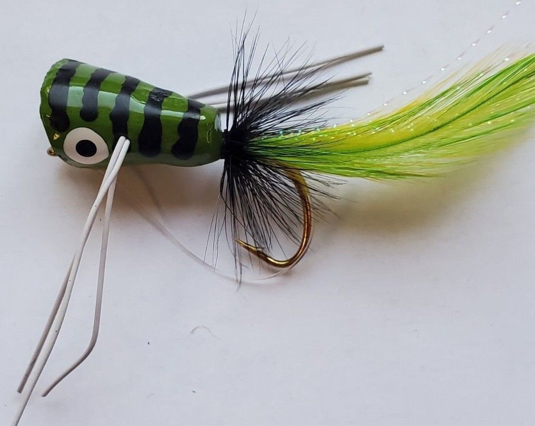 Popper Flies 3 Zebra Bass Popper Flies. - Etsy