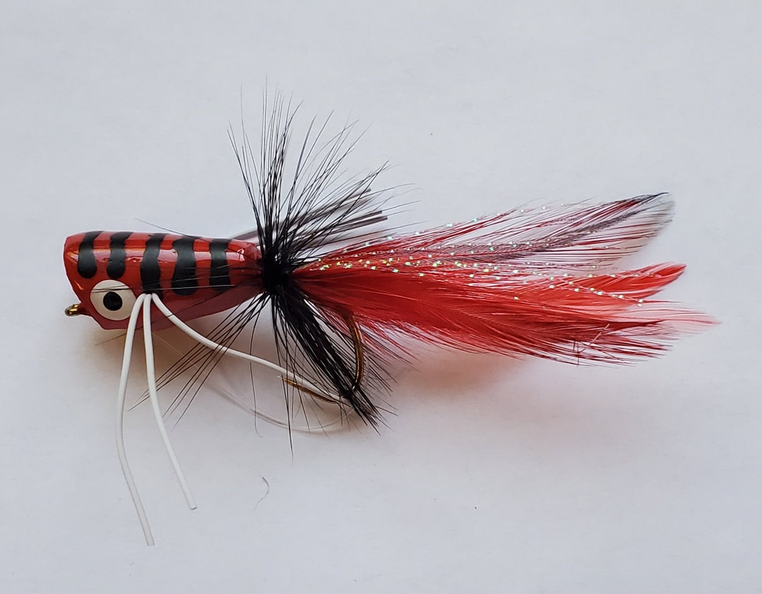 Popper Flies 3 Zebra Bass Popper Flies. - Etsy