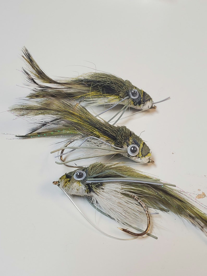 Swimming Frog Olive Dahlberg Diver Hair Bass Bugs for Fly Fishing 3 ...