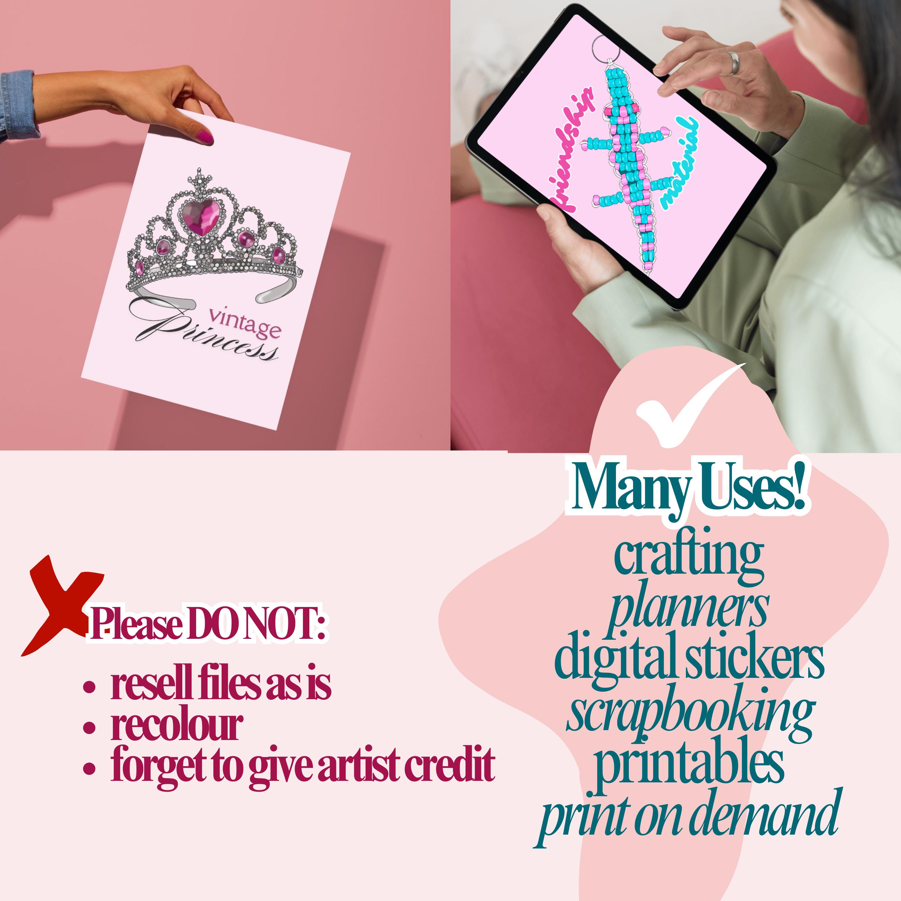 90s Nostalgic Clipart Bundle: Retro Hand-drawn PNG Stickers (digital ...