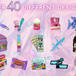 90s Nostalgic Clipart Bundle: Retro Hand-drawn PNG Stickers (digital ...