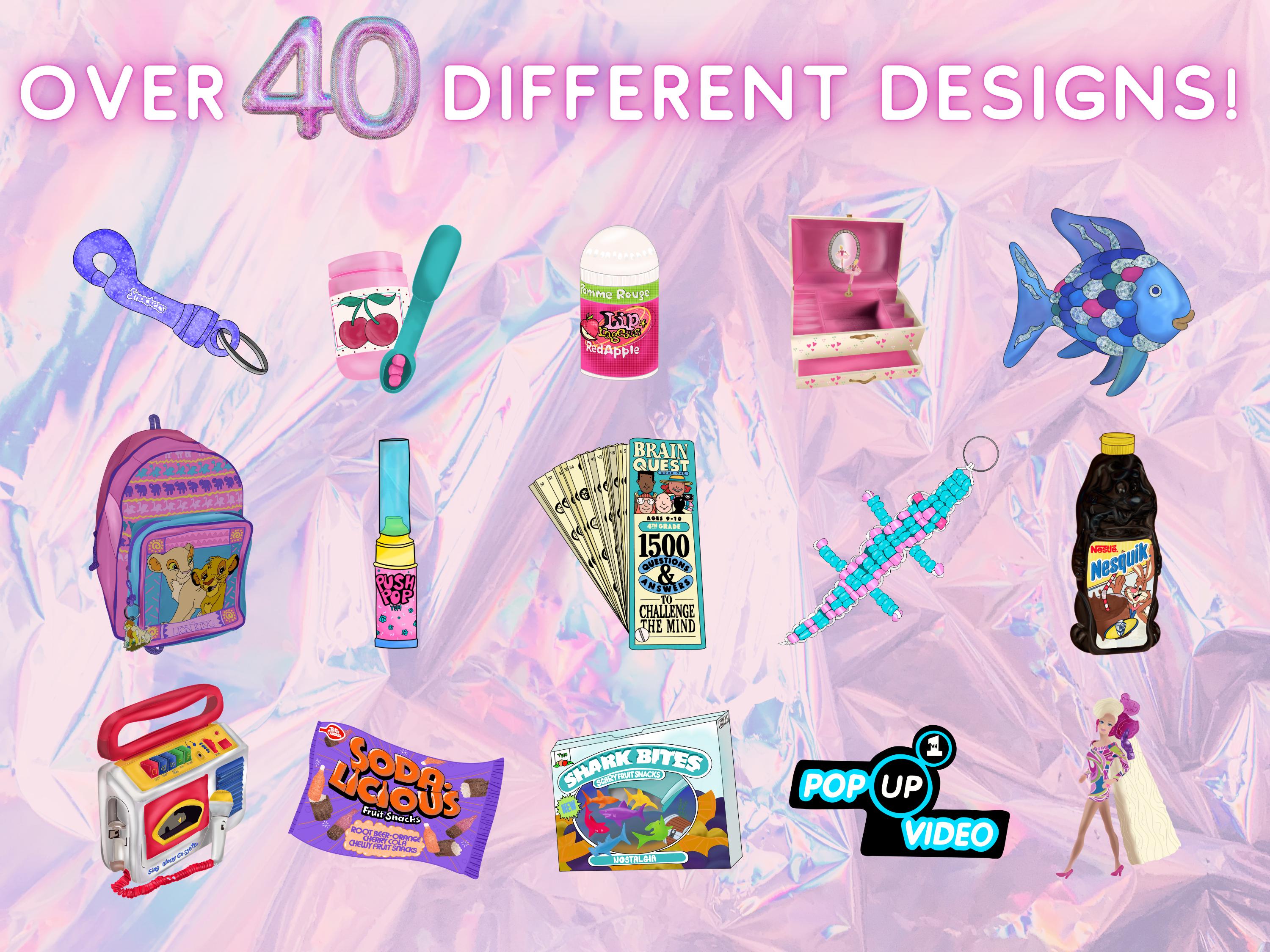 90s Nostalgic Clipart Bundle: Retro Hand-drawn PNG Stickers (digital ...