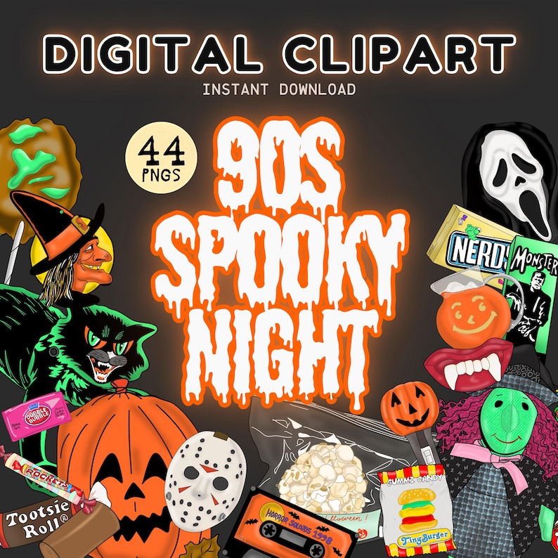 90s Y2K Halloween Clipart: Retro PNG Stickers (digital Download) - Etsy