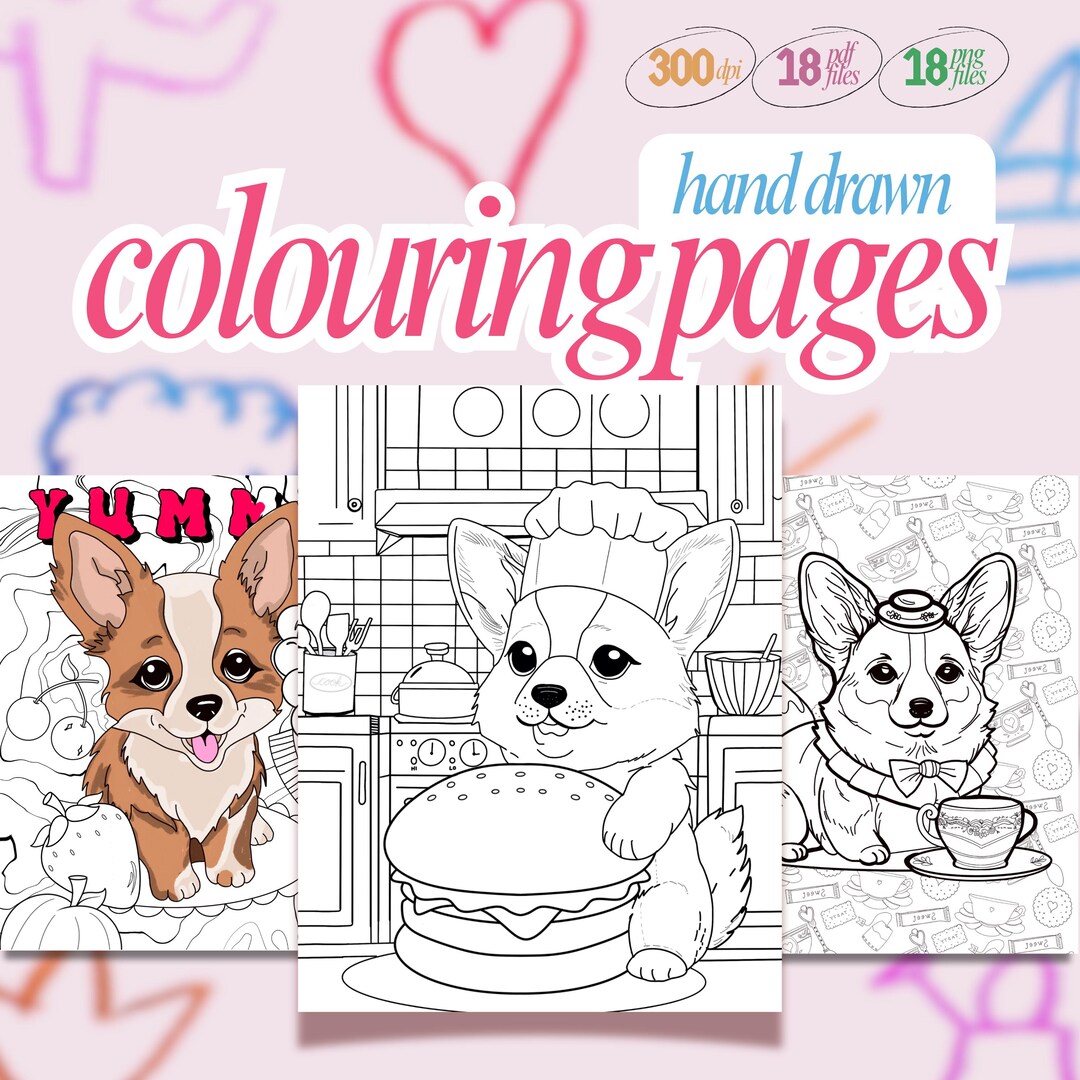 Corgi Coloring Pages – 18 Printable Dog Sheets PDF/PNG for Kids ...