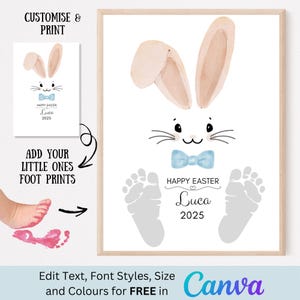 Easter Footprint Handprint Art / Kids Easter Craft / Footprint Keepsake ...