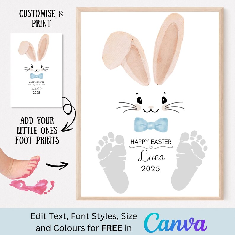 Easter Footprint Handprint Art / Kids Easter Craft / Footprint Keepsake ...