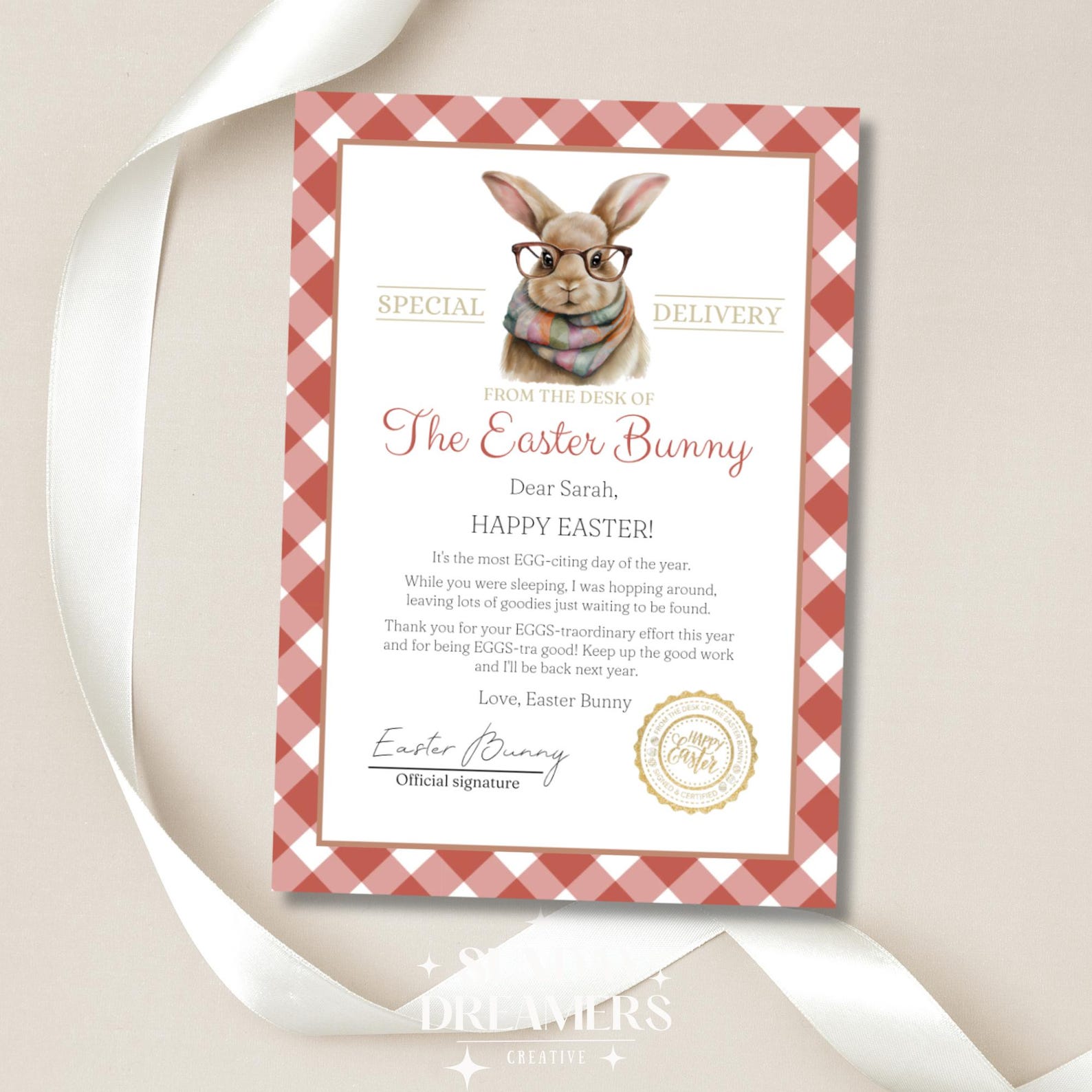 Editable Letter From the Easter Bunny, Instant Download, Kids Easter ...
