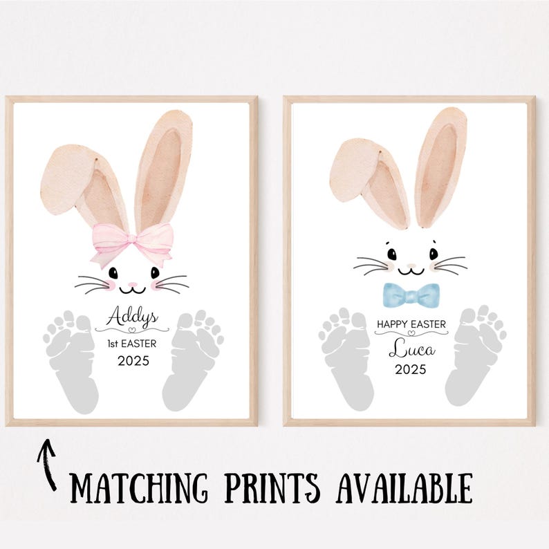 Easter Footprint Handprint Art / Kids Easter Craft / Footprint Keepsake ...
