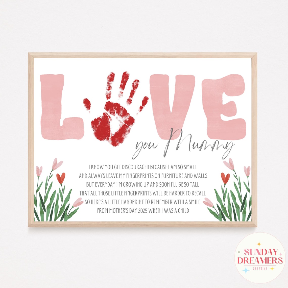 Handprint Poem Kids Craft/ Gift for Mom, Mum, Nanna, Grandma/ Handprint ...