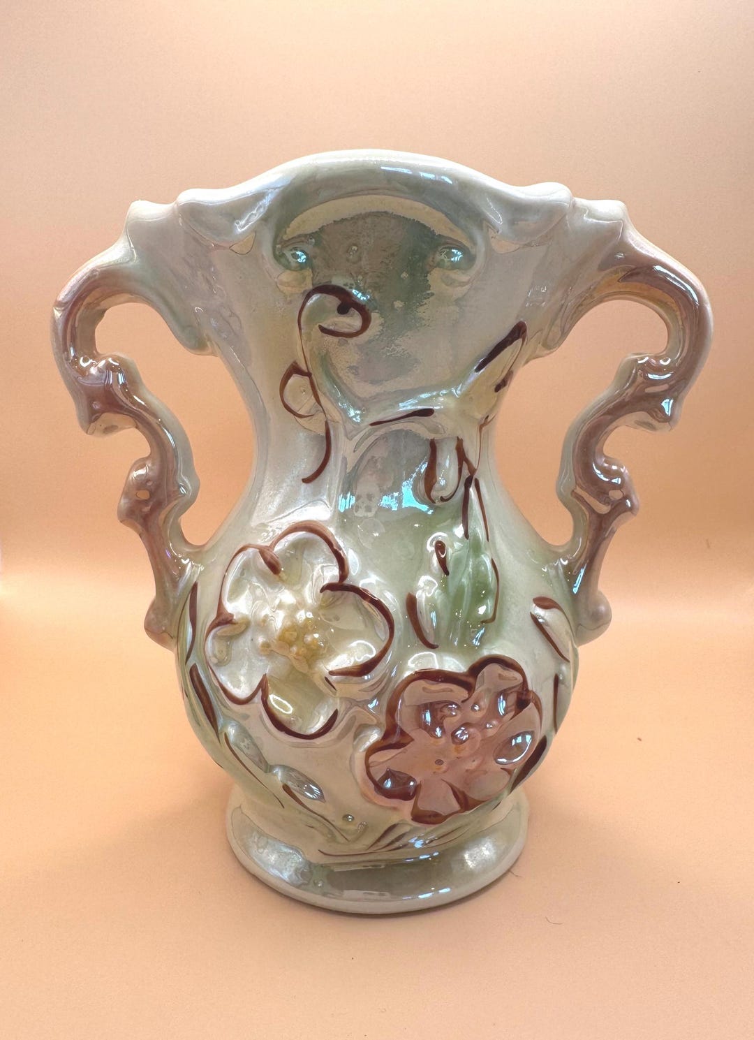 Vintage Lustreware Vase From Brazil (1921) Marked With 423 Beautiful ...