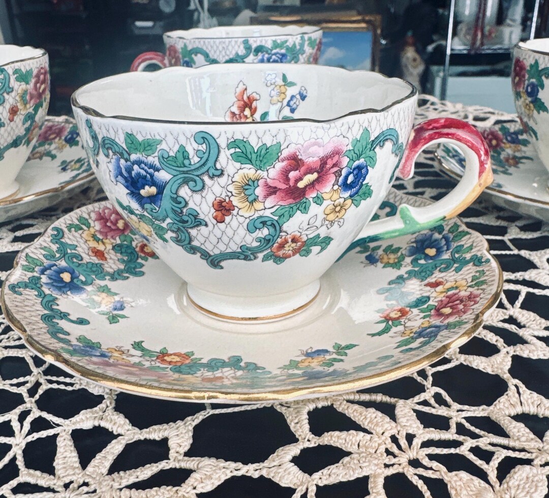 Royal Cauldon Victoria Cup & Saucer,floral Chintz, Vintage English ...