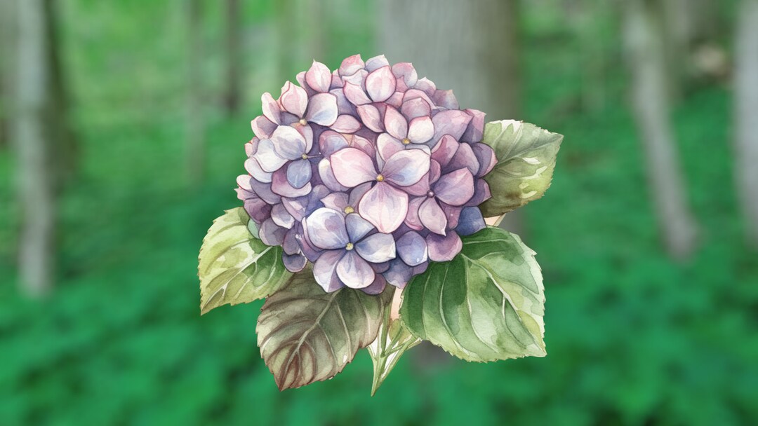 Hydrangea Watercolor Classic Vinyl Sticker Romantic Handmade - Etsy