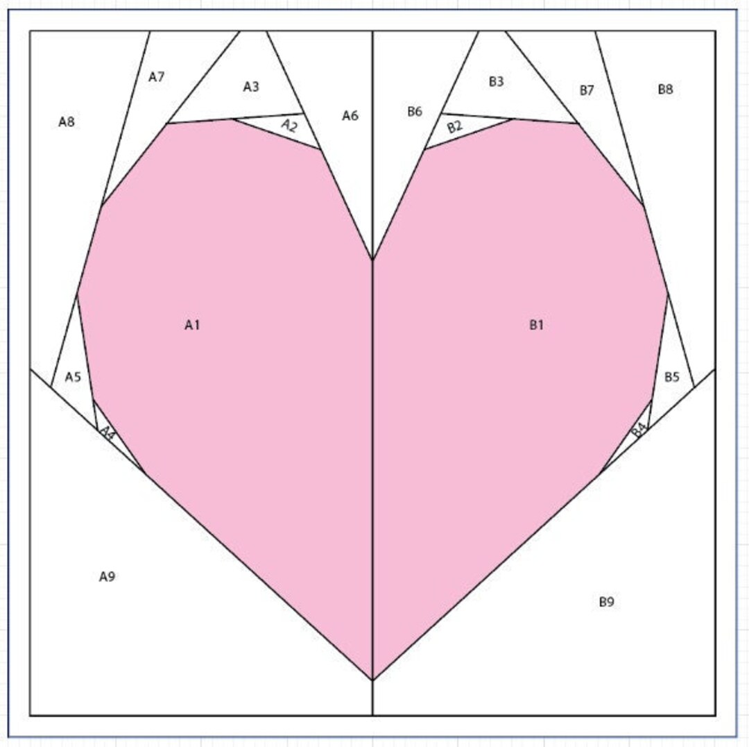 Simple FPP Heart Quilt Block Pattern for 8" Block - PDF - Etsy