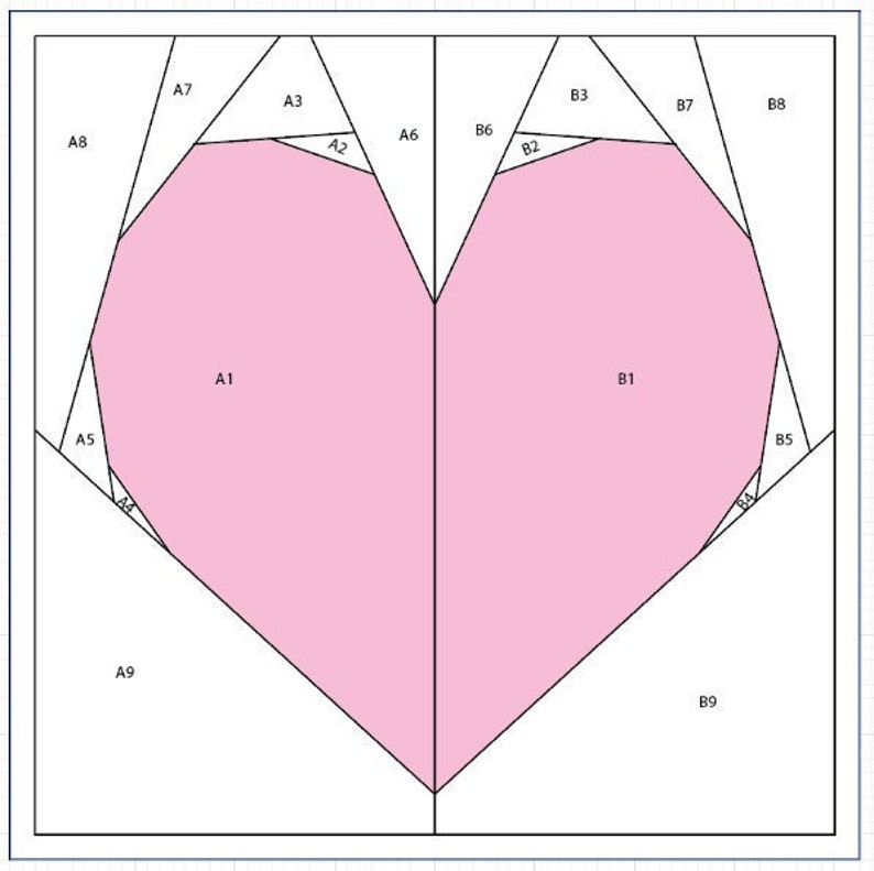 Simple FPP Heart Quilt Block Pattern for 8" Block - PDF - Etsy
