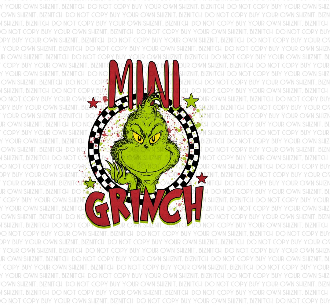 Mini Grinch DTF direct to Film Transfers, Christmas DTF Transfer Ready ...