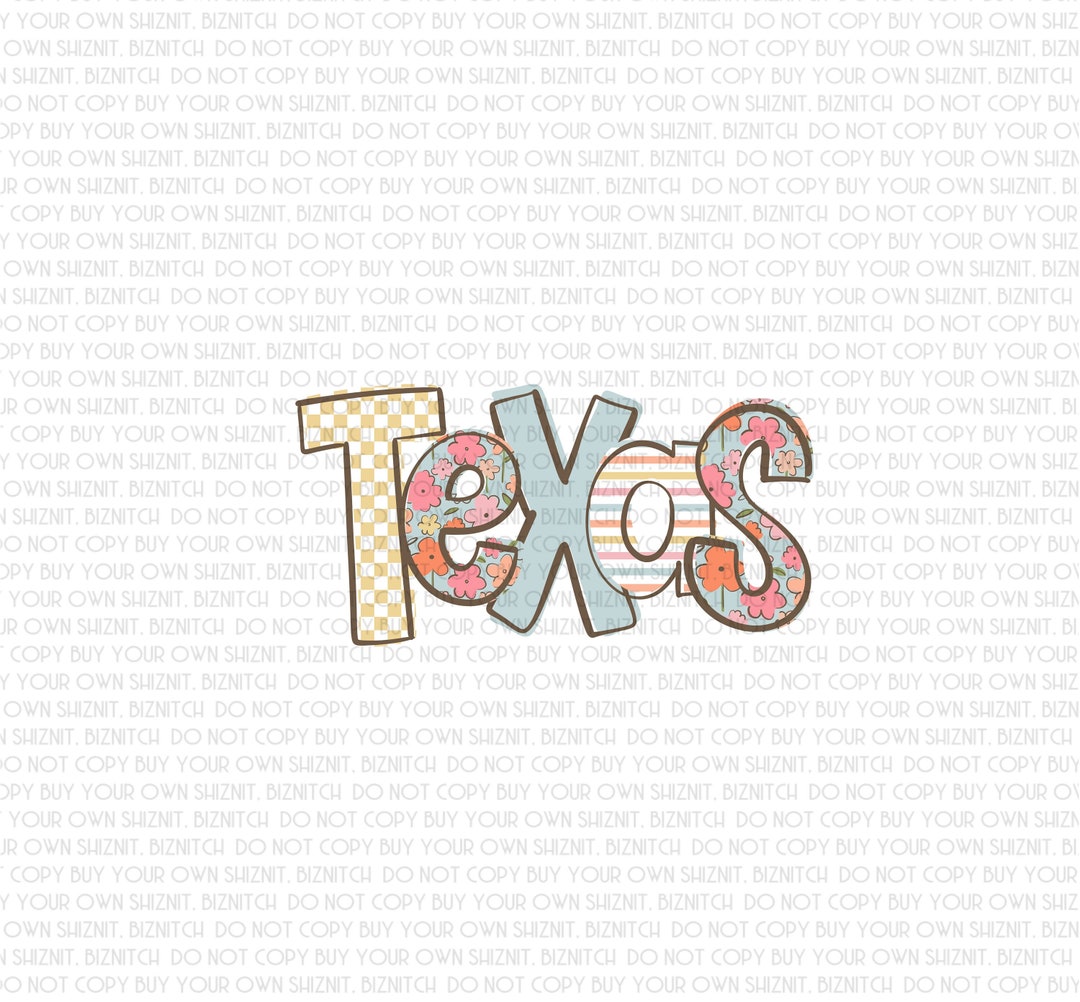 Patterned Texas DTF direct to Film Transfers, Doodle Loo States DTF ...