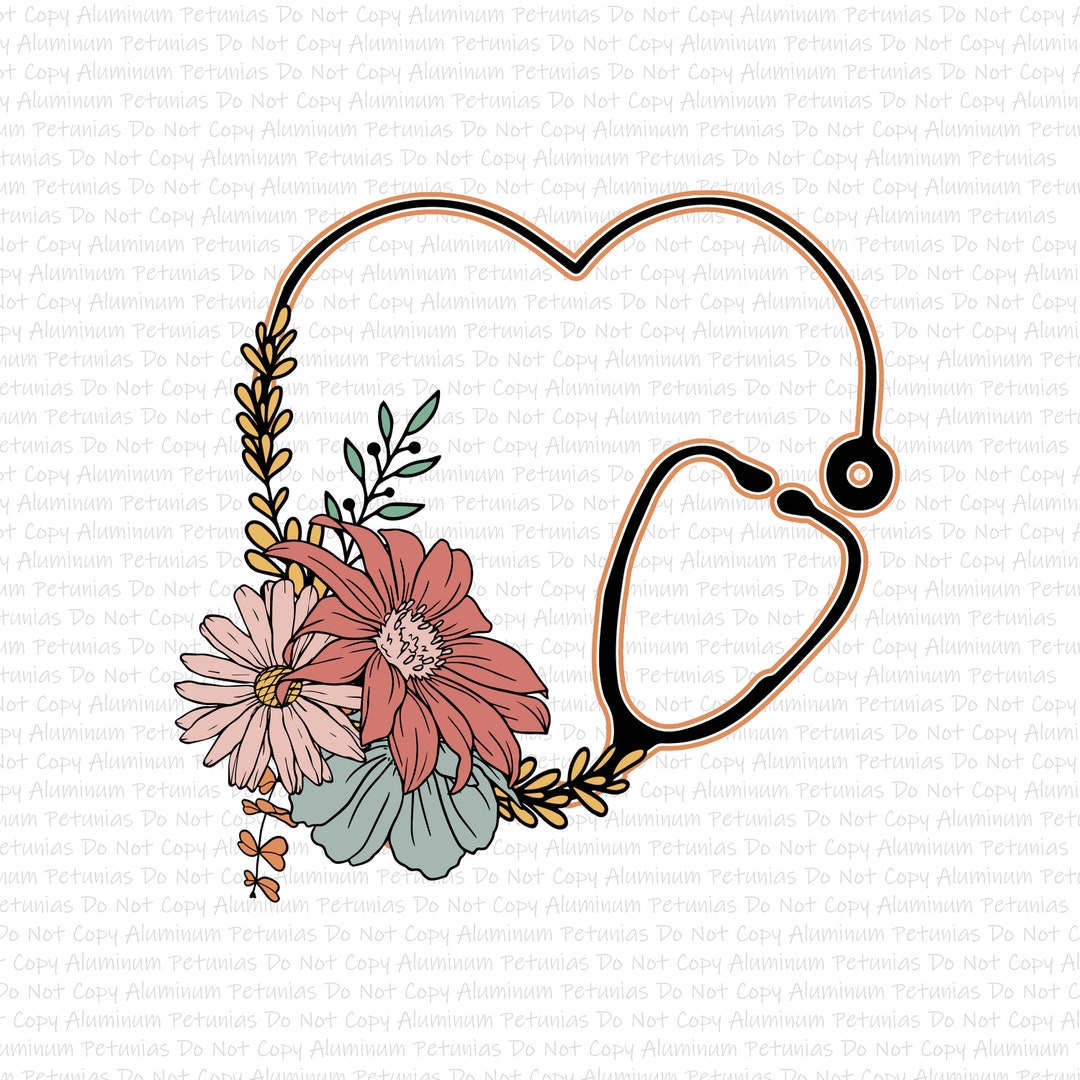 Stethoscope Heart DTF direct to Film Transfers, Healthcare DTF Transfer ...