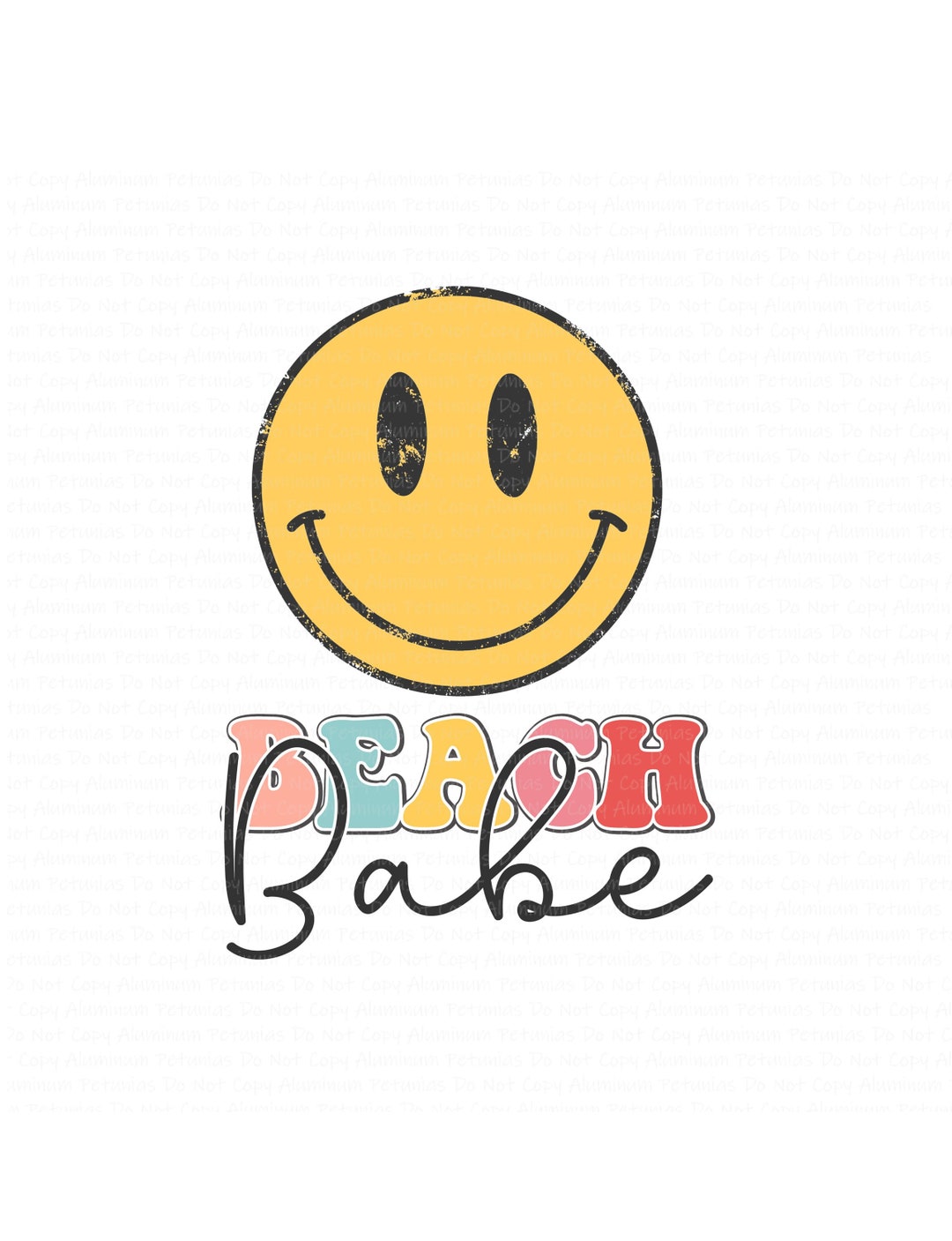 Smiley Beach Babe DTF direct to Film Transfers Smiley DTF - Etsy