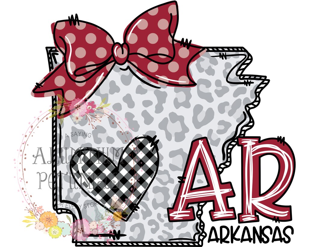 Arkansas Doodle Leopard State DTF direct to Film Transfers, Doodle ...