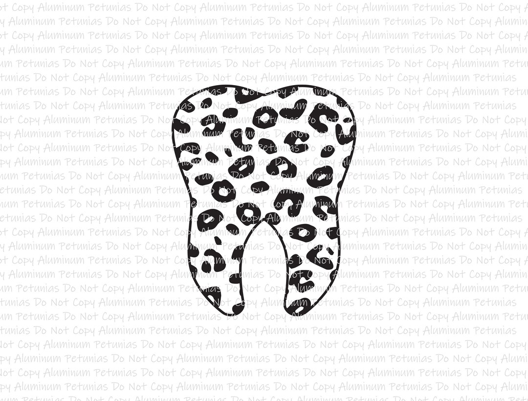 Cheetah Print Tooth DTF direct to Film Transfers, Dentist DTF Transfer ...