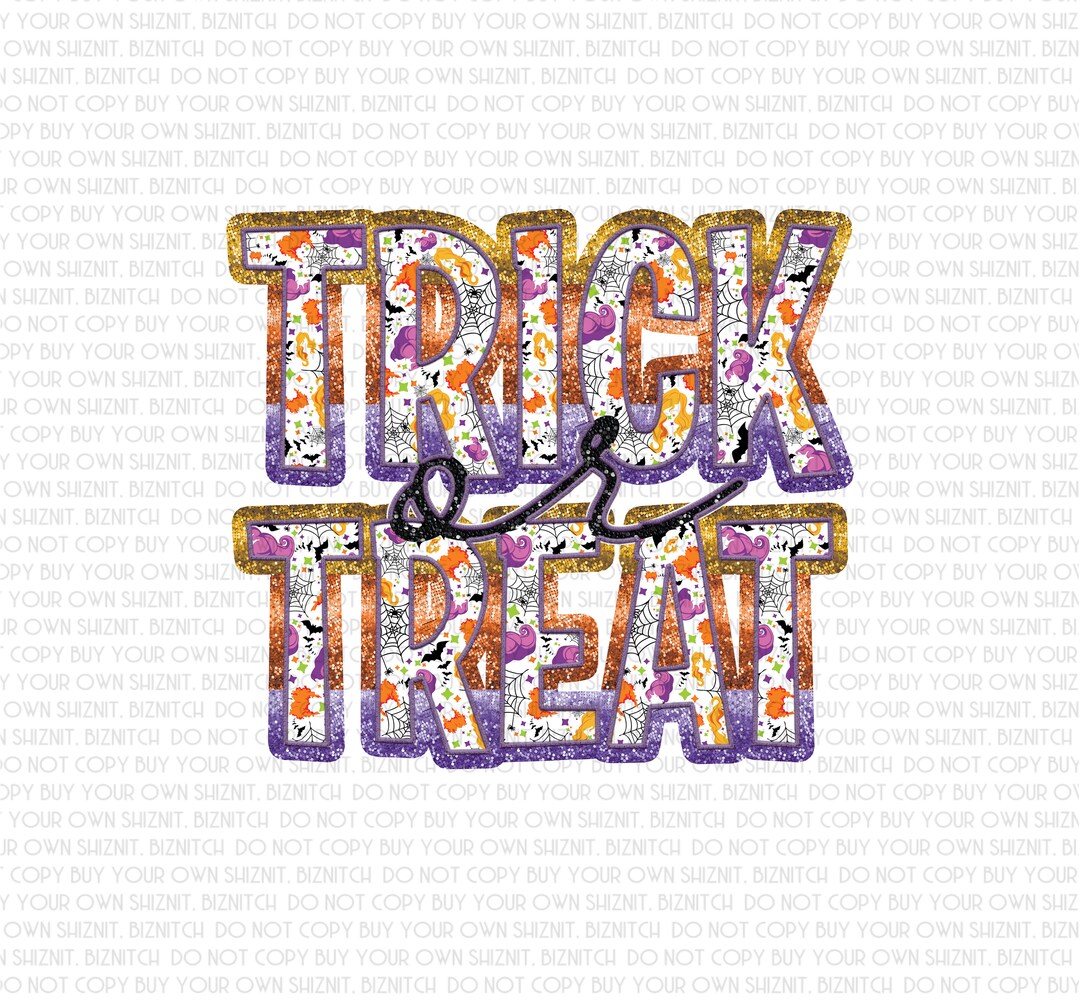 Embroidered Trick or Treat DTF direct to Film Transfers - Etsy Embroidered Trick or Treat DTF direct to Film Transfers - Etsy