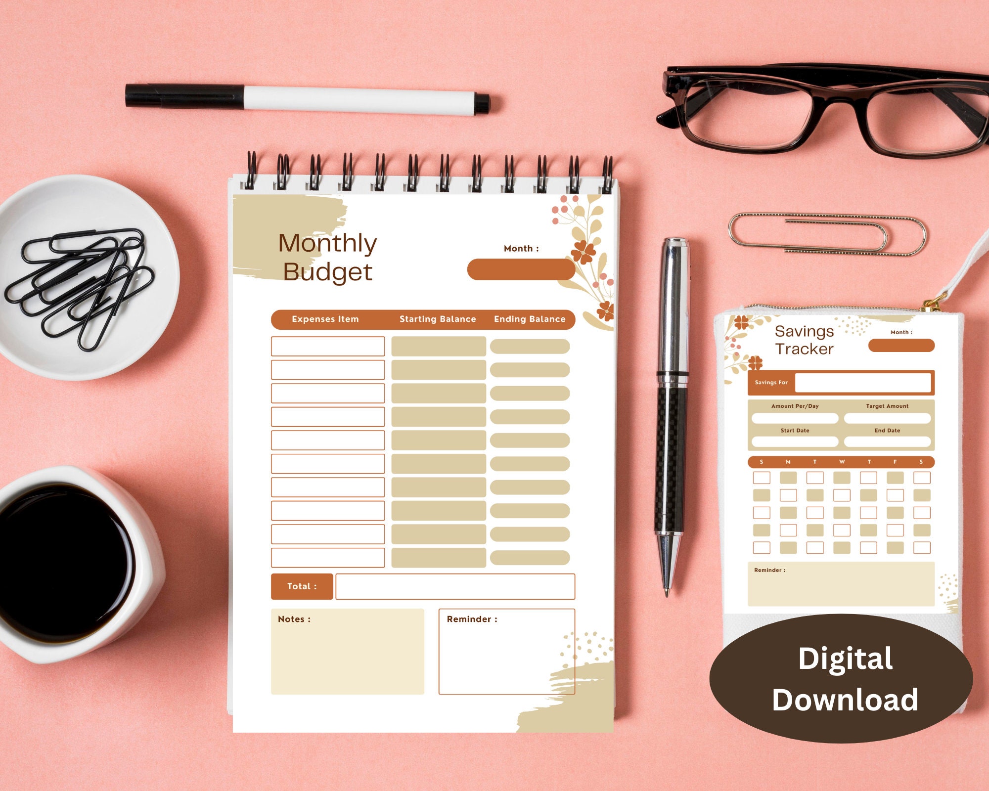 Monthly Saving Budget Planner, Budget Planner, Budget Template ...