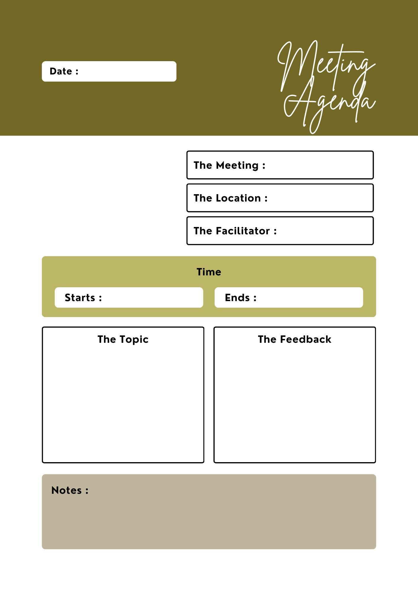 Modern Illustration Meeting Planner, Meeting Agenda Printable, Meeting ...