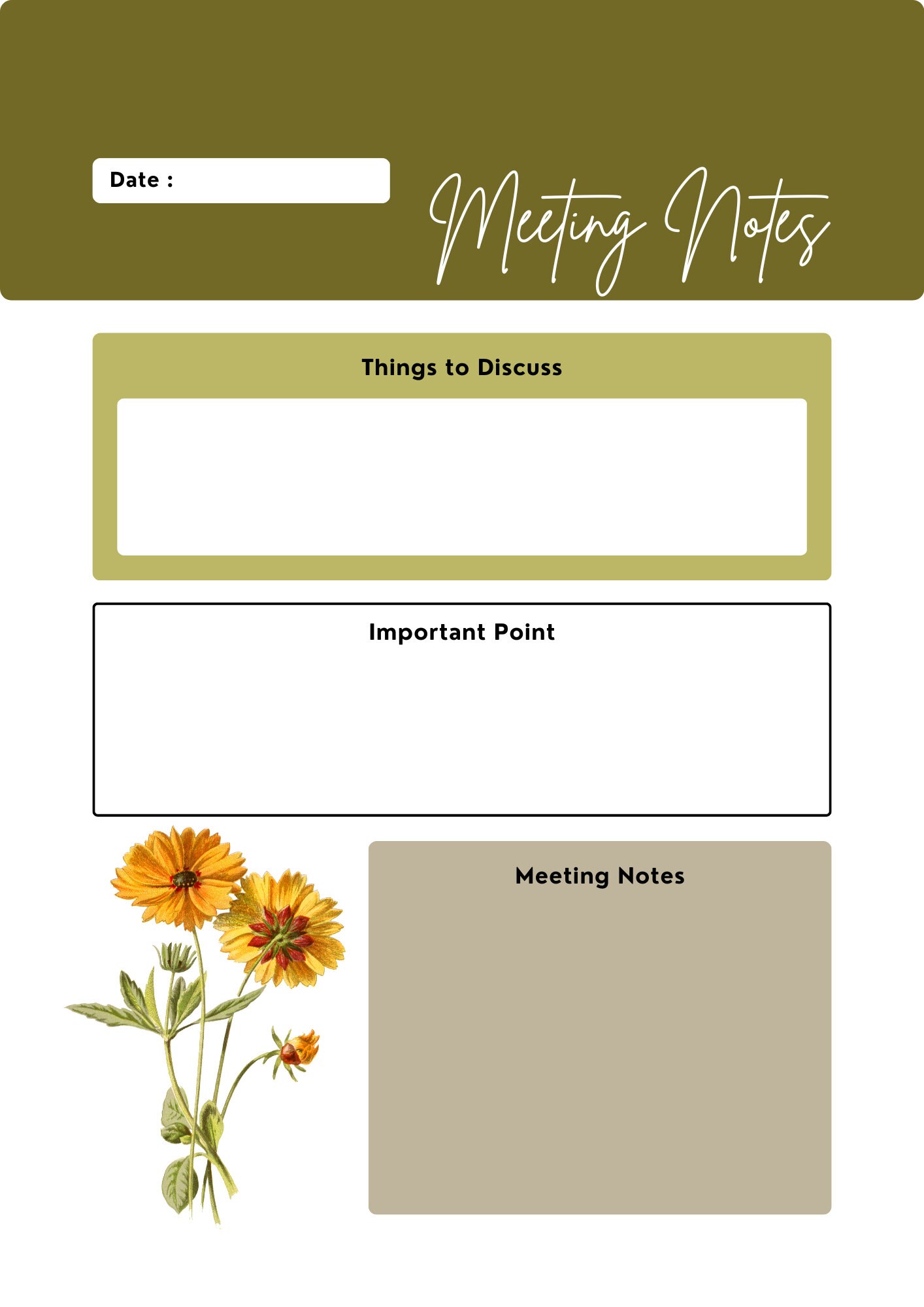 Modern Illustration Meeting Planner, Meeting Agenda Printable, Meeting ...