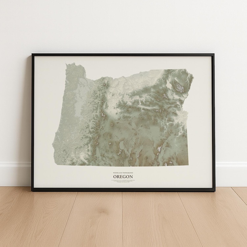 Oregon Topography - Etsy