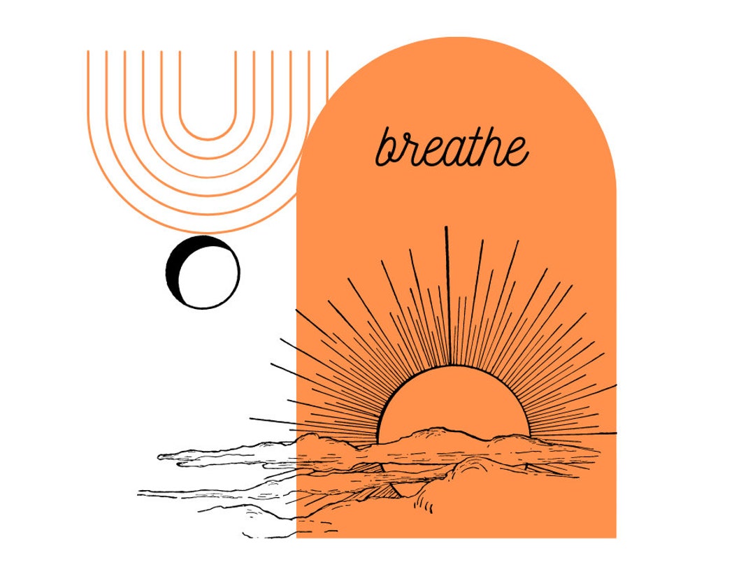 Breathe Poster | Modern Wall Art | Yogi Art | Hippy Art - Etsy