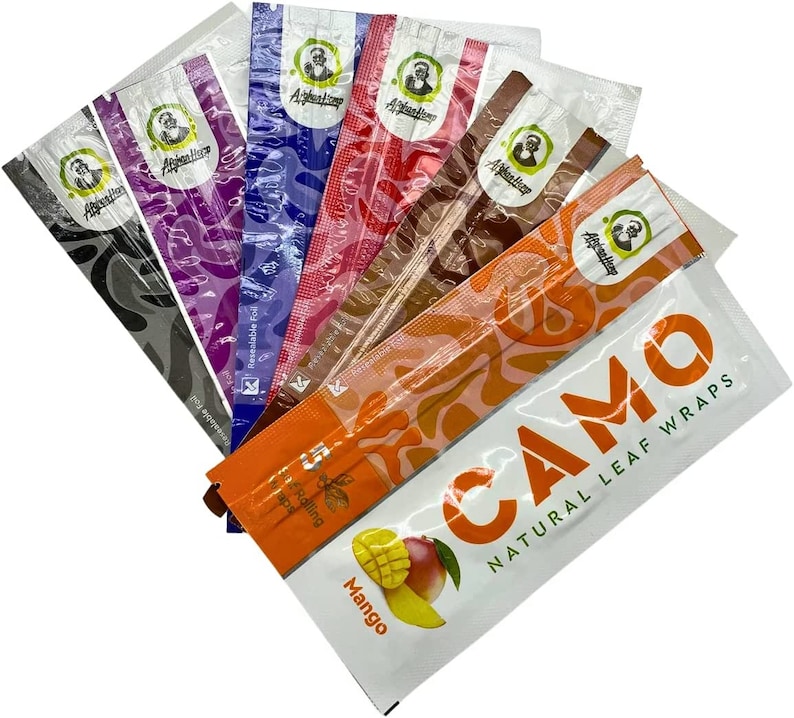 CAMO Natural Leaf Wraps Variety 6 Pack Vanilla Mango Watermelon Grape ...