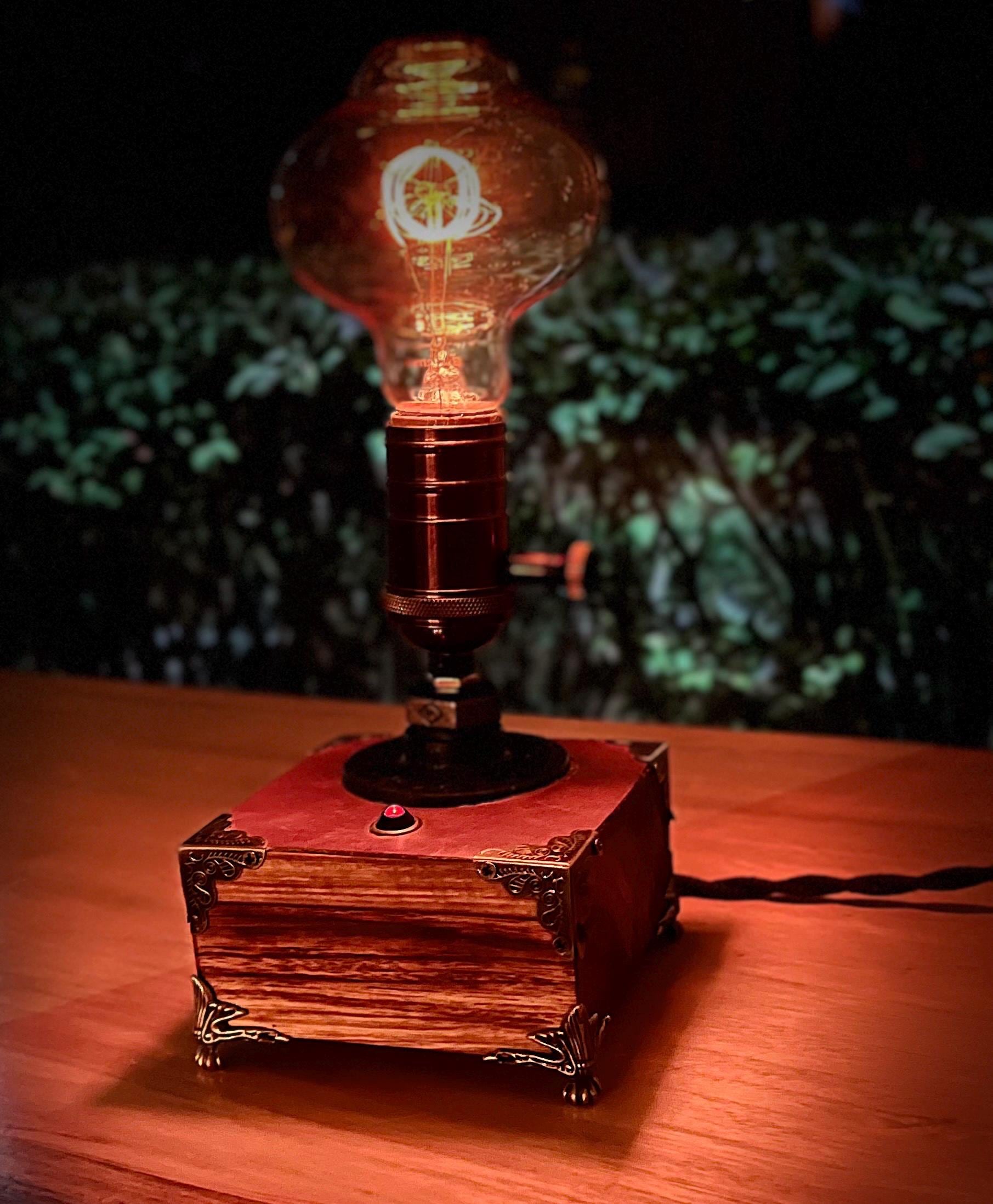 Table Lamp-desk Lamp-edison Steampunk Lamp-rustic Home Decor-gift for ...