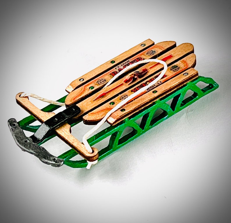 Handmade Miniature Christmas Sled Ornament: 3D Printed Metal & Wood - Etsy