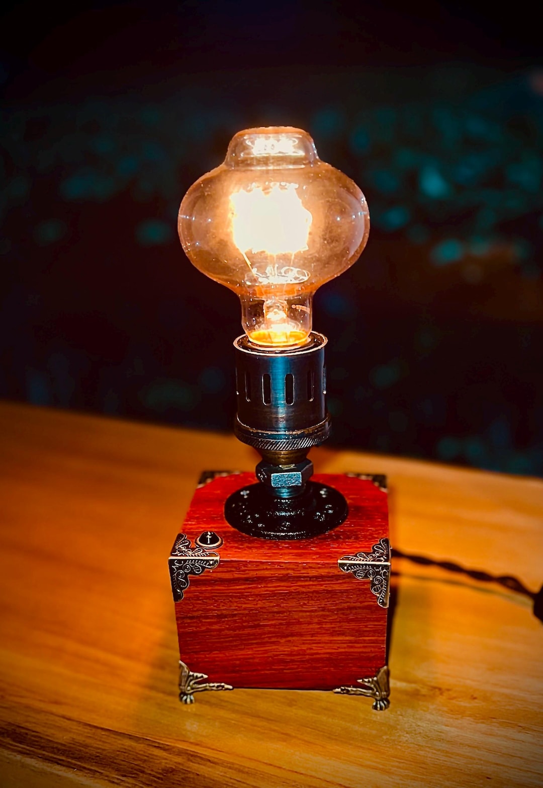 Steampunk Edison Lamp - “ the Outpost” Handcrafted. - Etsy